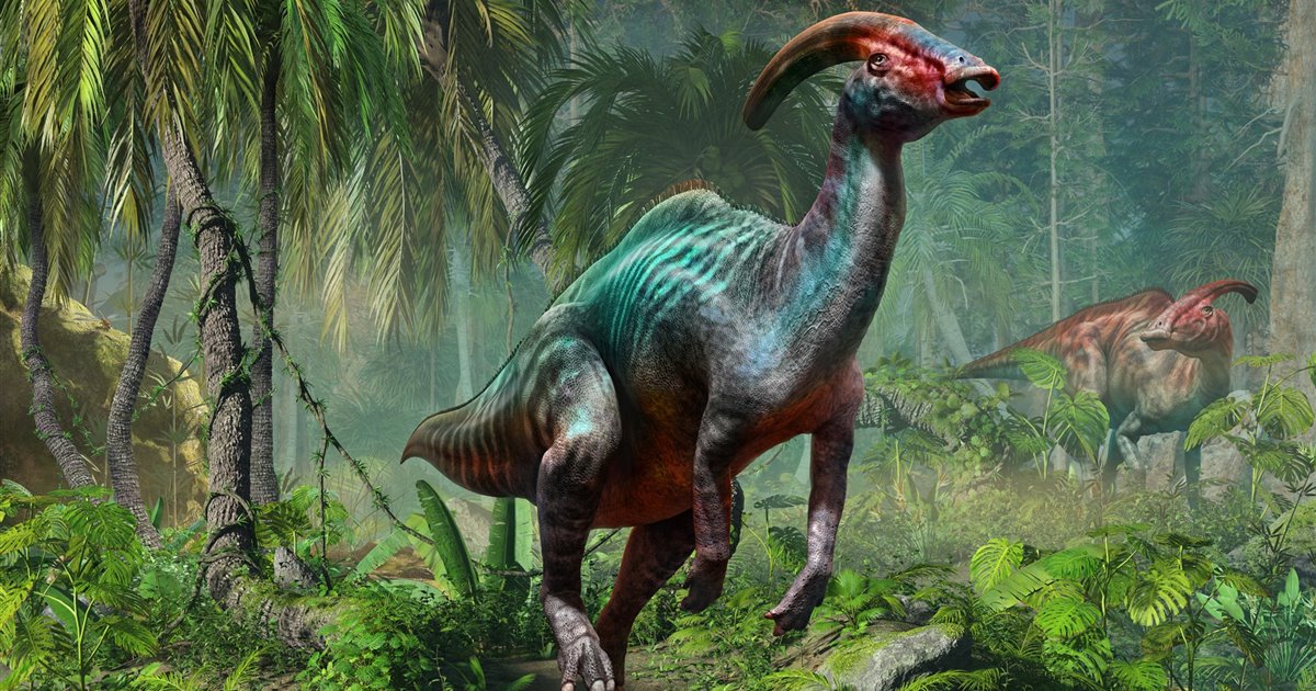 Hadrosáuridos, los curiosos dinosaurios con pico de pato y cresta